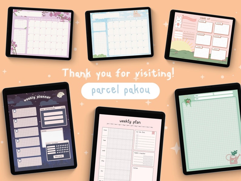 2025 Digital Planner / Cute Goodnotes Planner / Undated Kawaii iPad ...