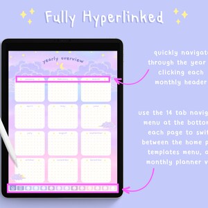 Undated Digital Planner / Cute Goodnotes Planner / 2025 Kawaii iPad ...