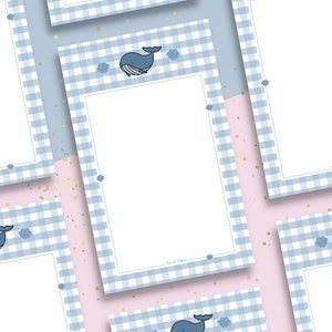 Kawaii Whale Notepad / Cute Ocean Animal Stationery / to Do List Memo ...