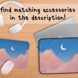 Cute Aesthetic Mouse Pad Small Kawaii Clouds Mouse Mat | Celestial Moon ...