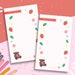 Kawaii Bear Strawberry Notepad / Cute Spring Grid Stationery / to Do ...