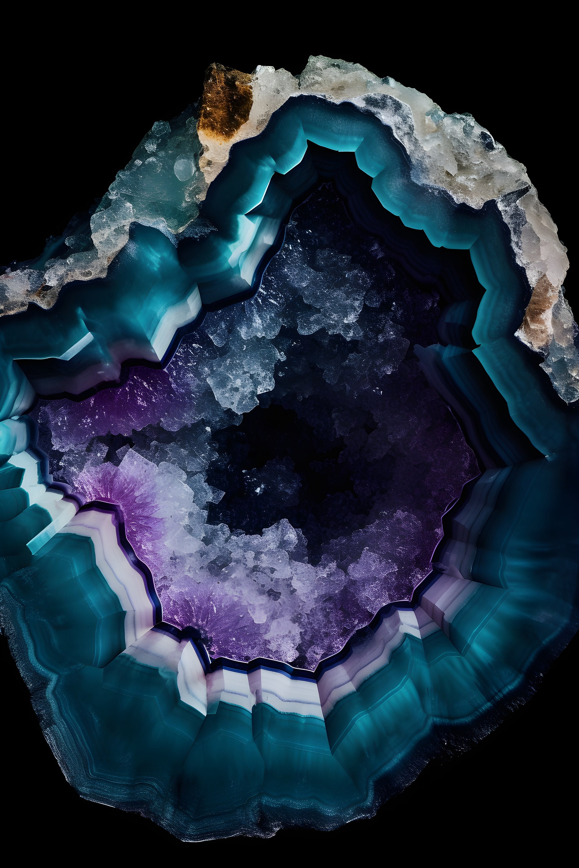 3 Sliced Geode Art Pictures Digital Download - Etsy