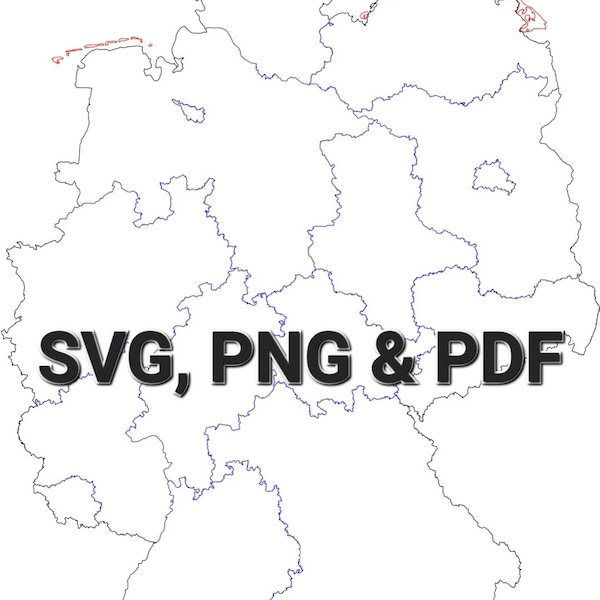 Germany Map Svg - Etsy