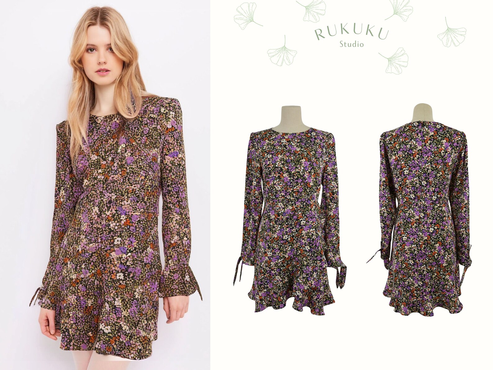 Jane Long Sleeve Ruffle Dress | Sewing Pattern| Dress Pattern | Woman ...