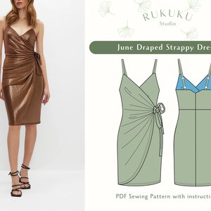 June Draped Strappy Dress | Sewing Pattern| Dress Pattern | Woman ...