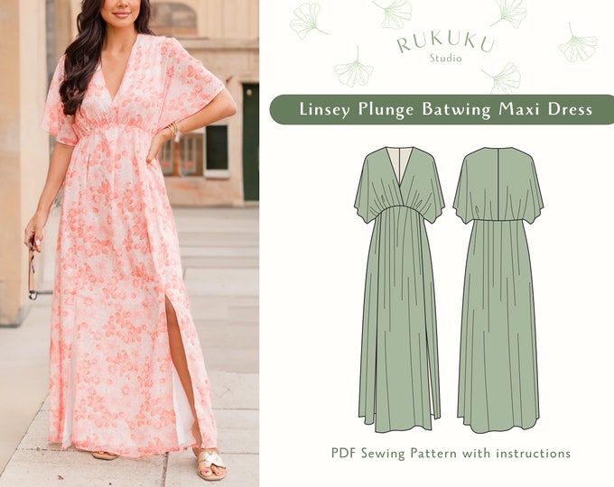 Cut-out Maxi Dress Pdf Sewing Pattern- **print Shop Version** - Etsy Canada
