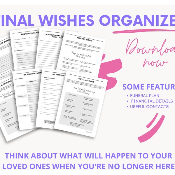 Final Wishes Planner - Etsy