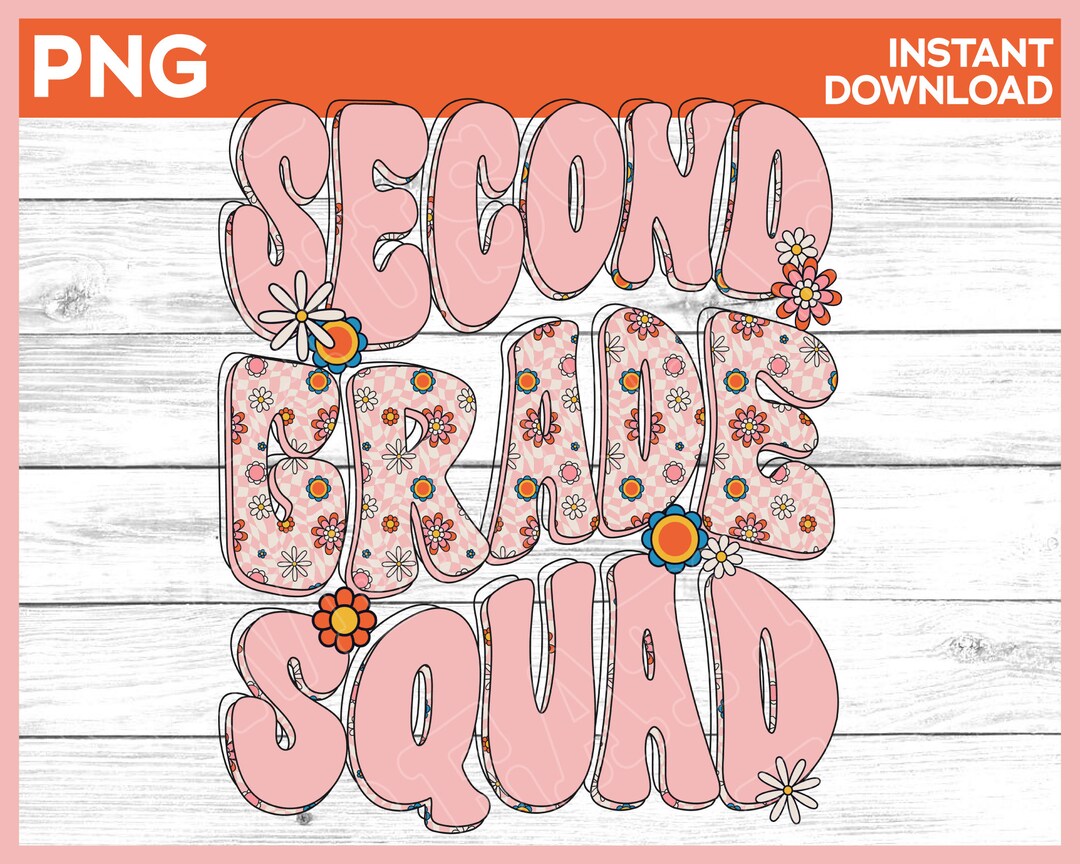Back to School Png, Second Grade Png, Second Grade Squad Png, Retro ...