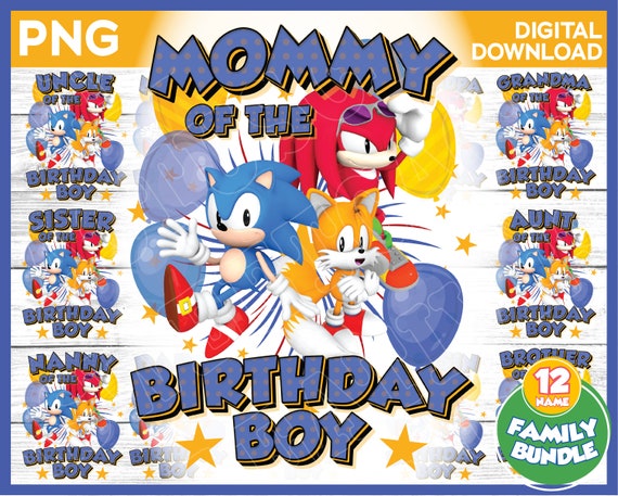 Sonic Birthday Boy Family Bundle of Png Images Digital - Etsy