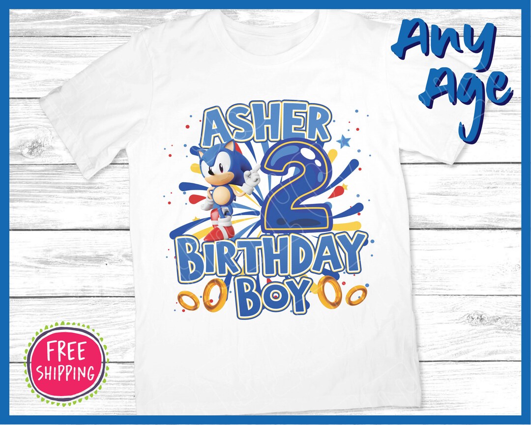 Sonic Birthday Boy Shirt - Personalized Sonic Birthday T-shirt, Sonic ...