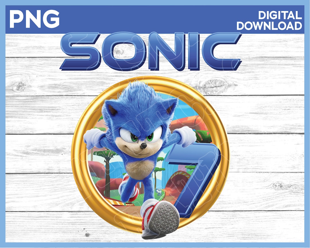 Sonic Birthday Boy Age 7 Png Image - Digital Download YOU PRINT - Etsy