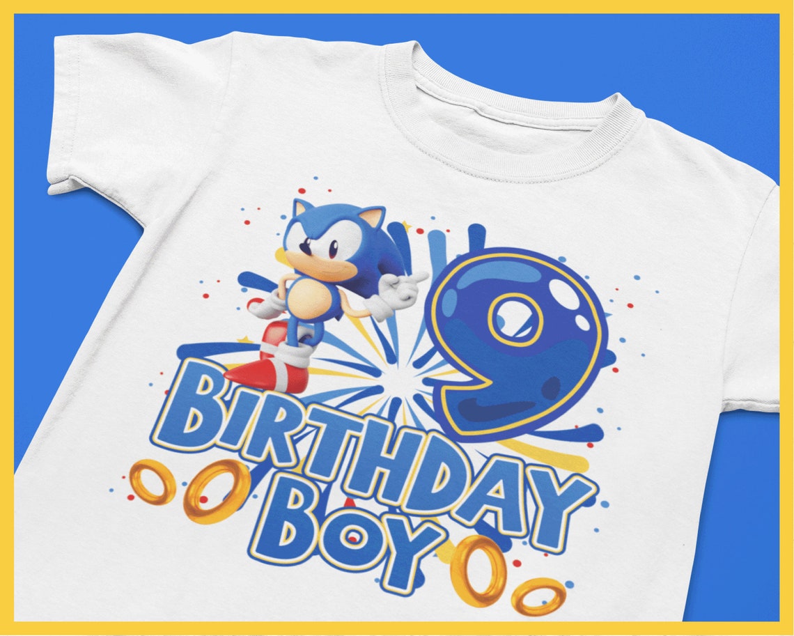 Sonic Birthday Boy Age 9 Png Image - Digital Download YOU PRINT - Etsy