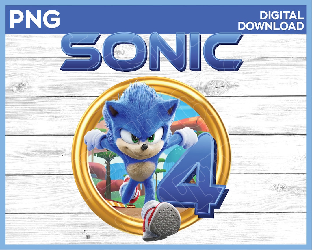 Sonic Birthday Boy Age 4 Png Image Digital Download YOU PRINT - Etsy