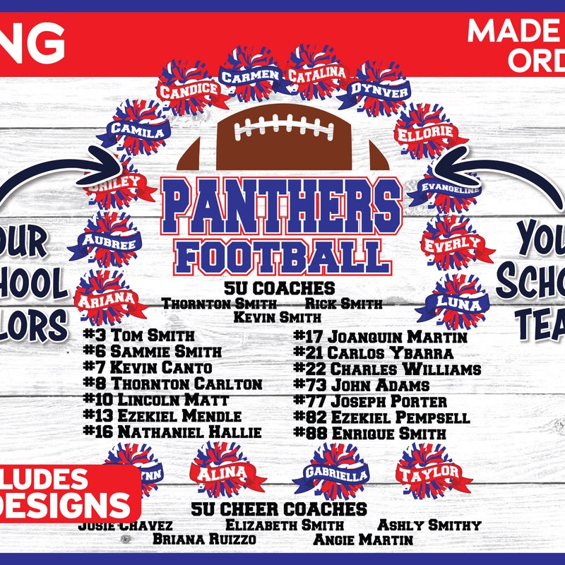 Team Roster Template - Etsy