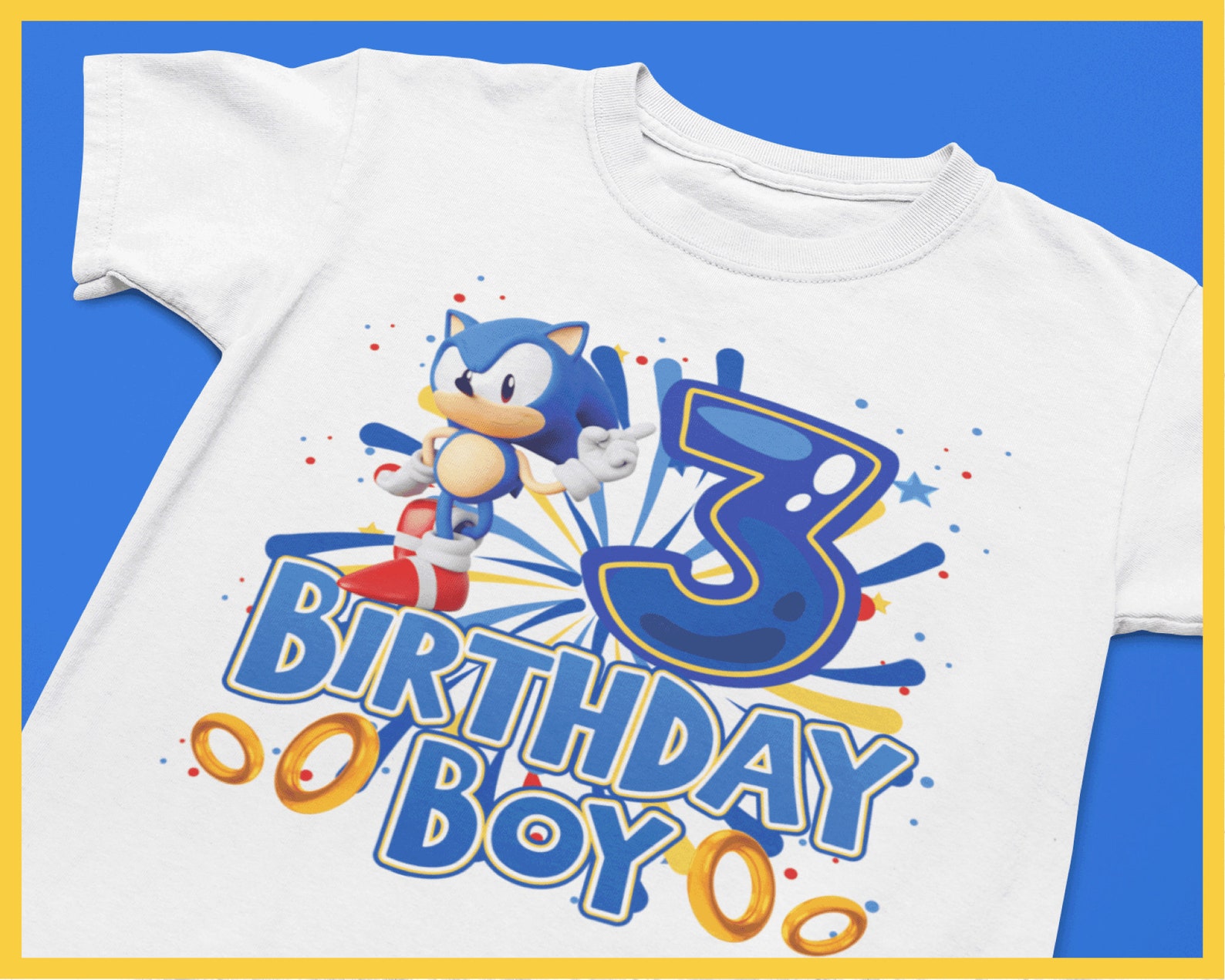 Sonic Birthday Boy Age 3 Png Image Digital Download YOU - Etsy