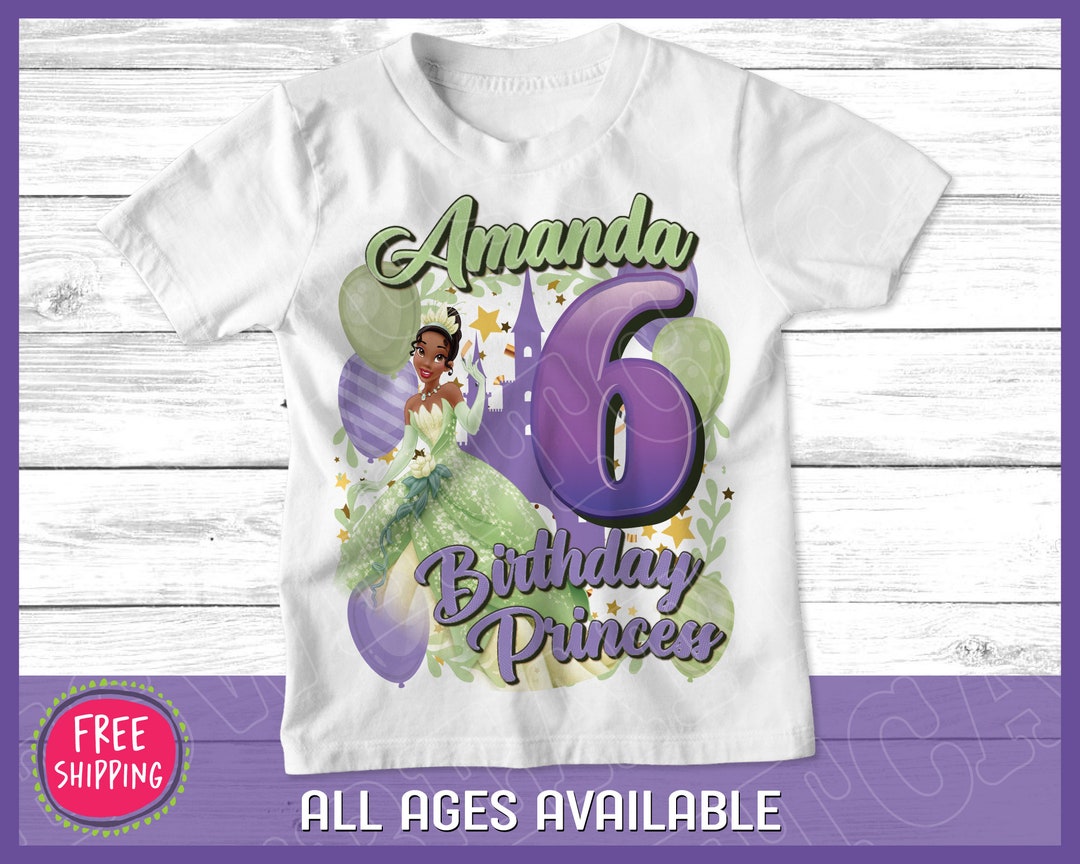 Princess Tiana Birthday Shirt, Girls Birthday Shirts, Any Age Princess ...