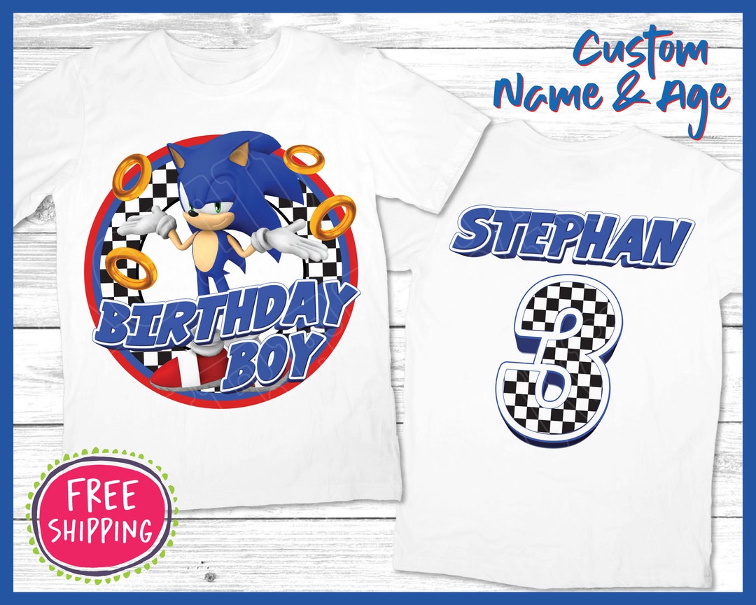 Sonic Birthday Boy Shirt - Personalized Sonic Boy Birthday T-shirt ...