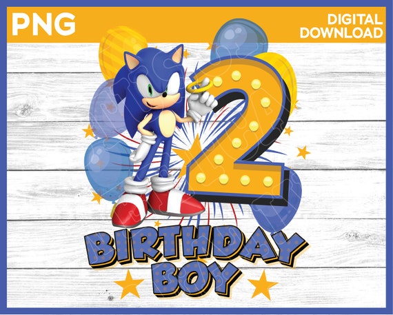 Sonic Birthday Boy Age 2 Png Image Digital Download YOU - Etsy