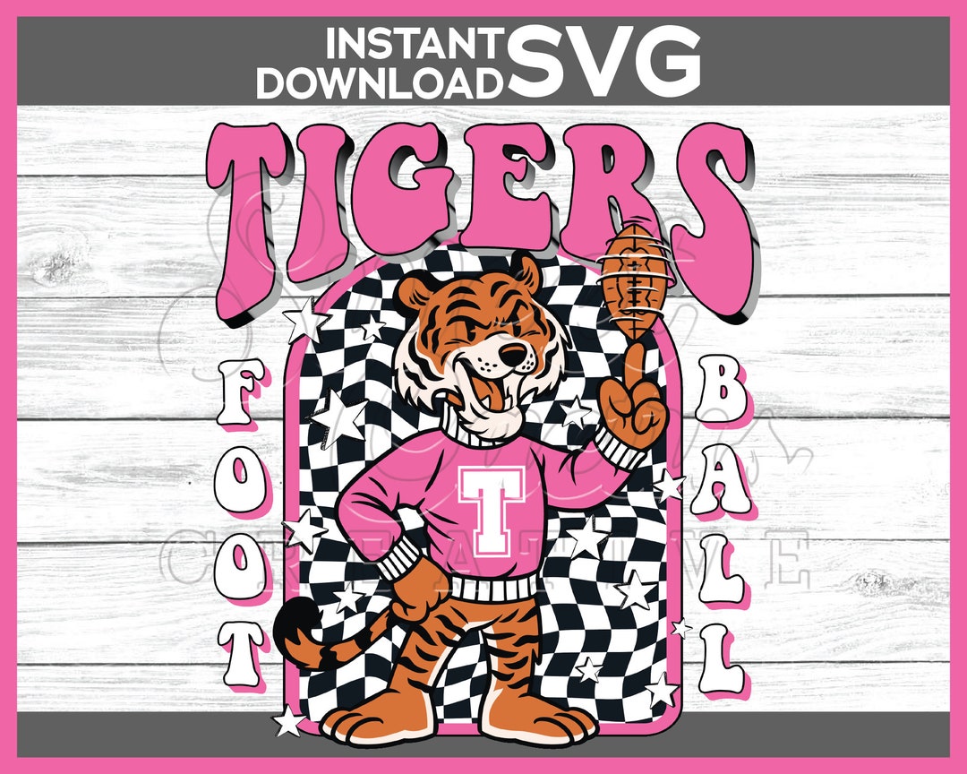 Tigers Football Preppy Mascot Png | Pink Tigers Png | Digital Download ...