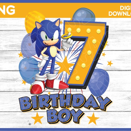 Sonic Birthday Boy Age 5 Png Image Digital Download YOU - Etsy