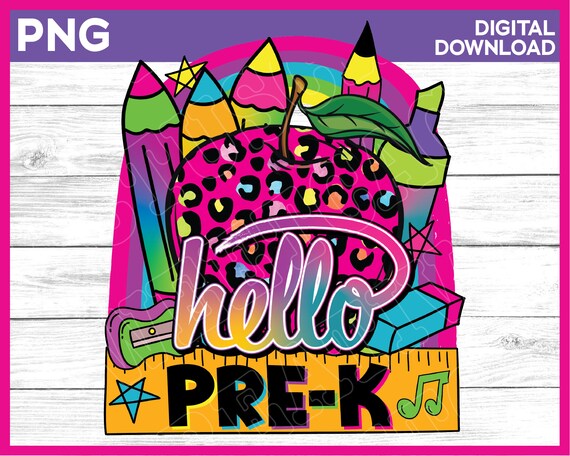 Hello Pre-k Grade Shirt Image Pre-k Png for Girl Pre-k - Etsy
