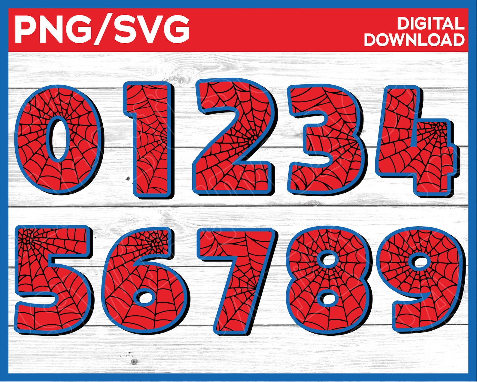Spider Web Numbers Svg Number Clipart Layered Svg Numbers - Etsy