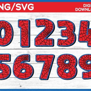 Spider Web Numbers Svg, Number Clipart, Layered Svg Numbers, Spider Web ...