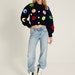 Knit Cosmic Cardigan, Womens Sweater, Navy Knitted Sweater, Christmas ...