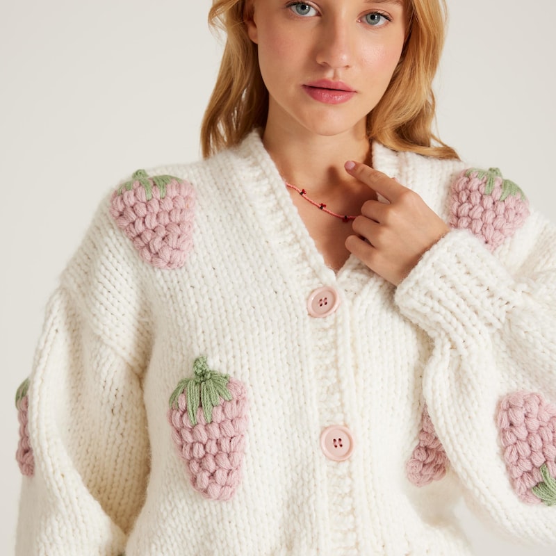 Strawberry Cardigan - Etsy