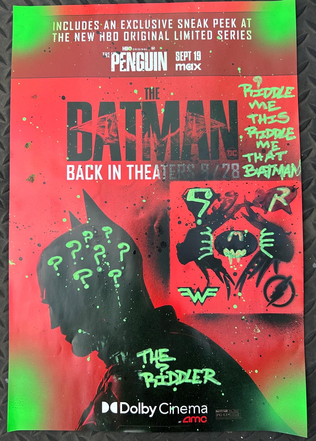 The Batman Vs the Riddler Movie Poster. Glow in Black Light. - Etsy