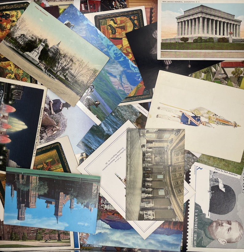 25 Vintage Old New & Used Postcards Random Assortment of USA ...