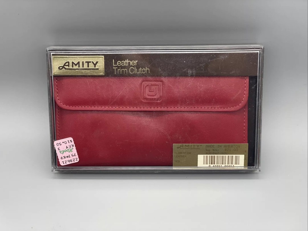 Vintage Amity Nappa Leather Clutch RED Wallet With Card Slots New in Box Ladies / Women's Made ...
