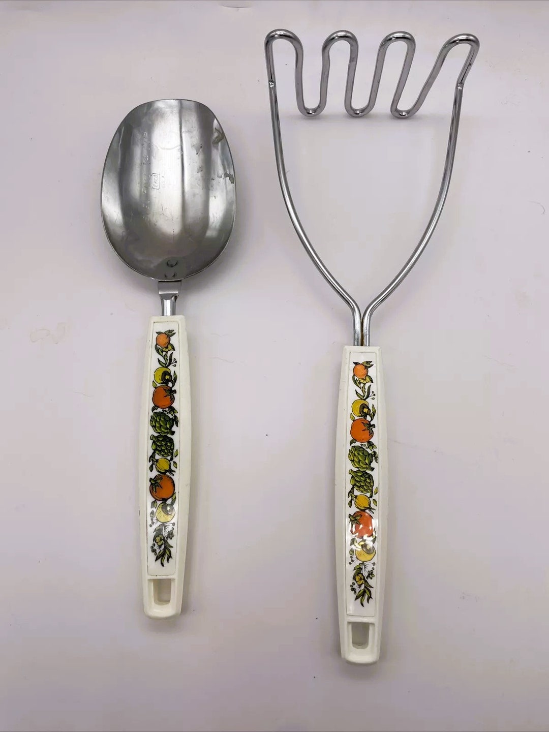 Vintage EKCO Pyrex 'spice of Life' Kitchen Utensils, Potato Masher ...