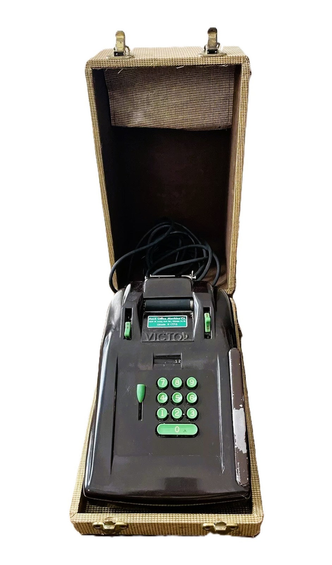 Vintage Art Deco Victor Adding Machine Calculator, Bakelite Body, Jade ...