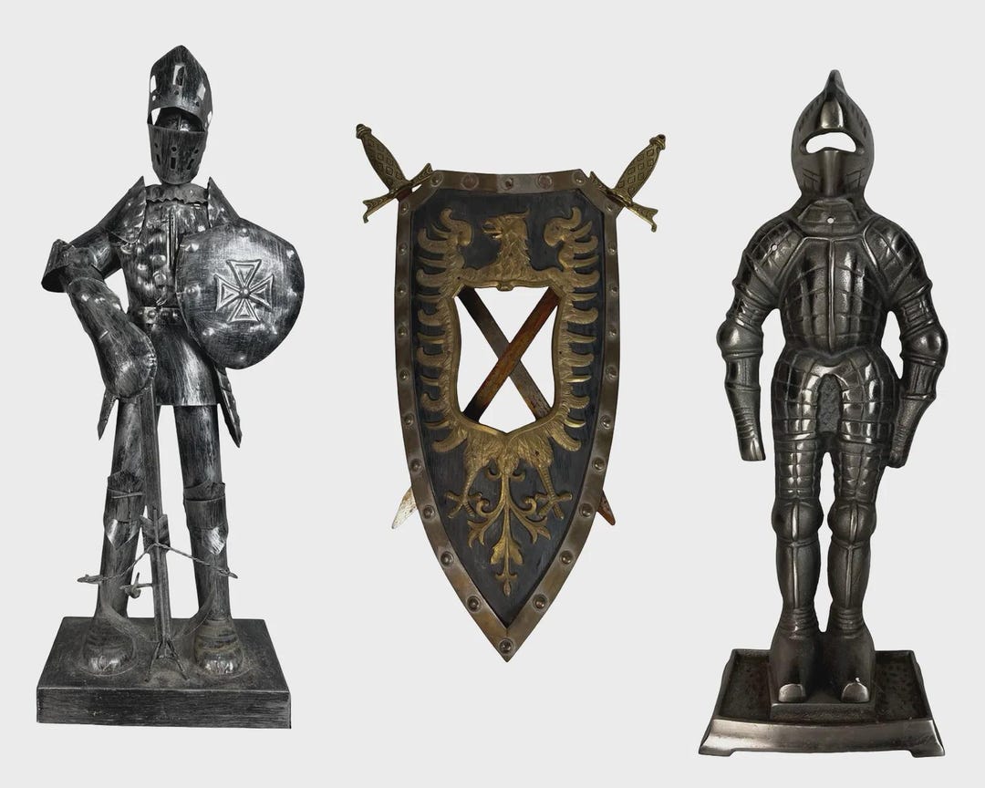 Medieval Knight Statues Display Decor Collection, Huge 22" Tall Knights ...