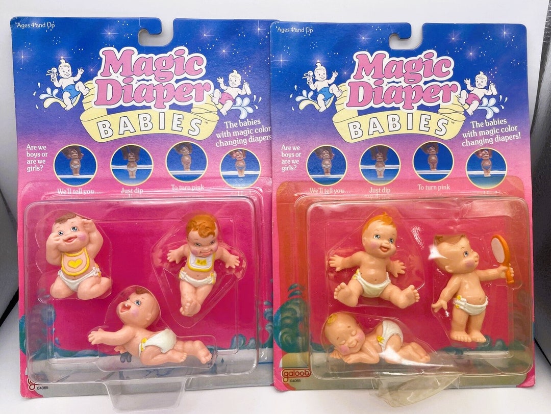 Vintage Classic Magic Diaper Babies Galoob, 1991 Color Changing Diapers ...