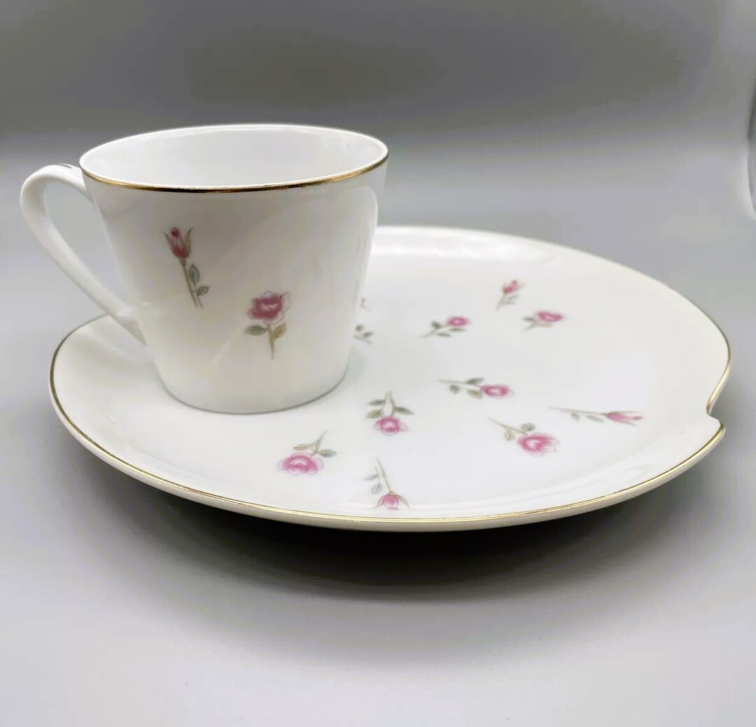 4 Sets of *NEW* Lefton Rose Chintz Snack Plates & Tea Cups - Hand ...