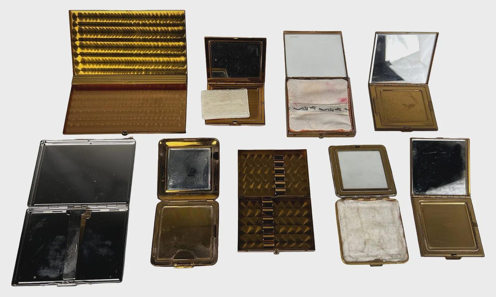 Vintage Selection of Gold Tone Metal Ladies Mirror & Powder Compacts ...