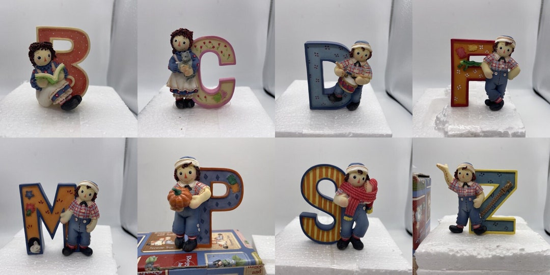 Raggedy Ann & Andy 2.5 Enesco Alphabet Figurine Great for Birthdays and ...