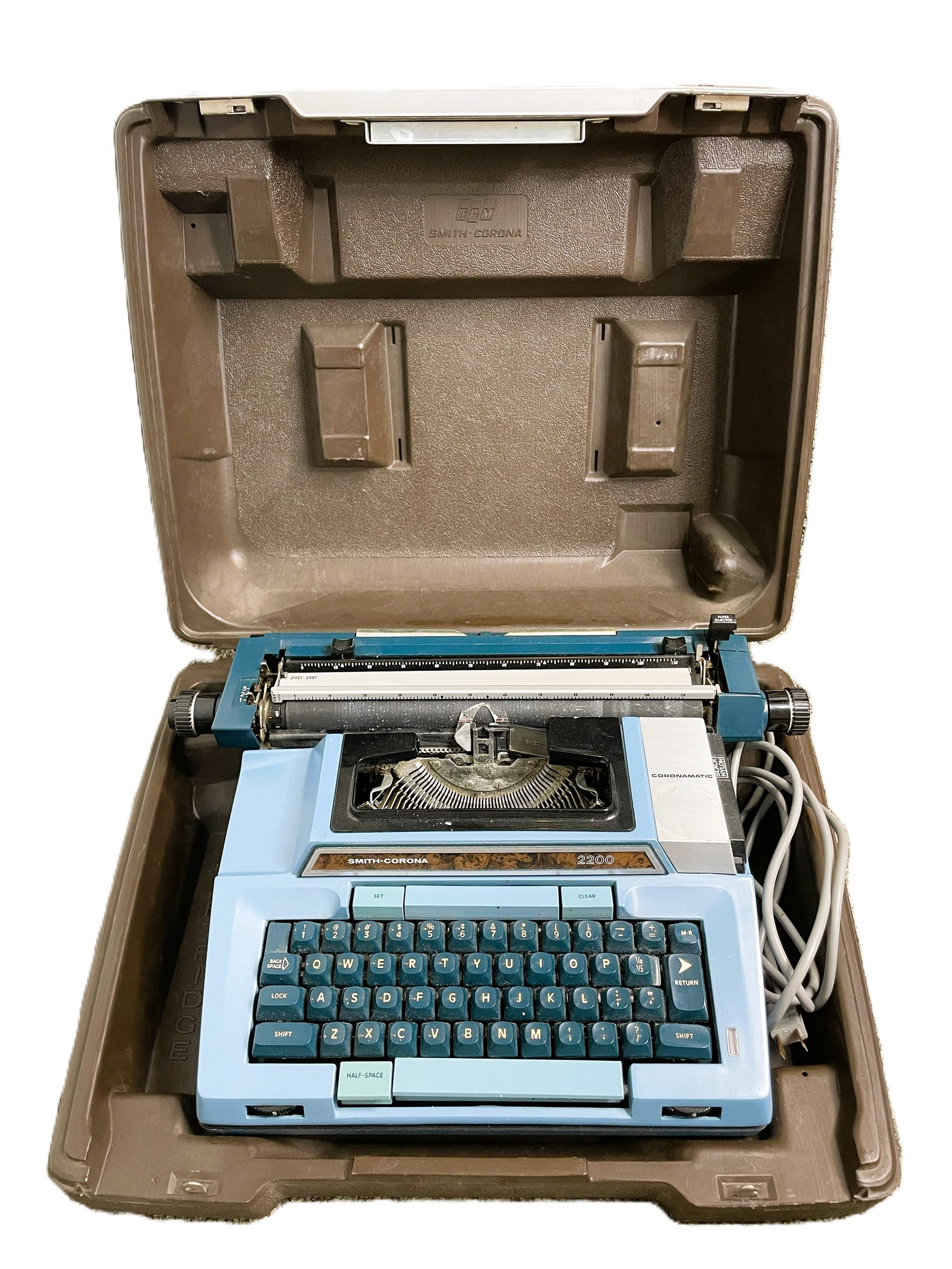 Vintage SCM Smith-corona Model 2200 Electric Blue Typewriter W/ Hard ...