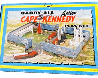 Vintage 1960's Louis Marx Carry-all Action Metal Fort Apache Play Set ...
