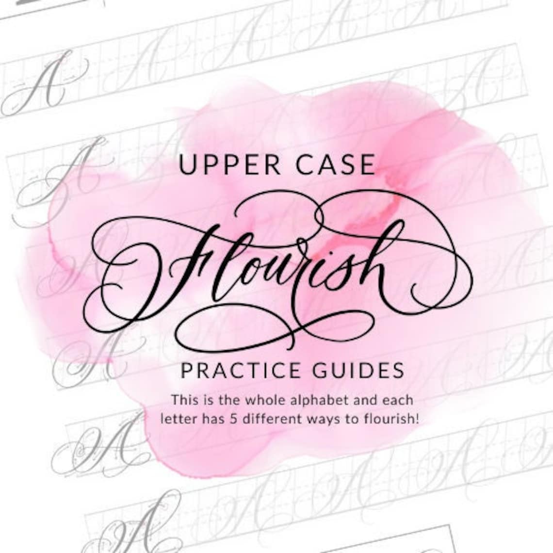 Flourish Capital Letters Alphabet Calligraphy Worksheets. Brush Lettering Worksheets - Etsy