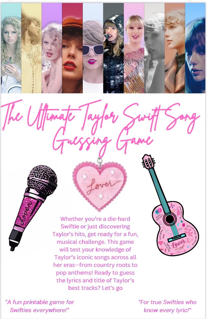Taylor Swift Party Game: Ultimate Song Guessing - Etsy