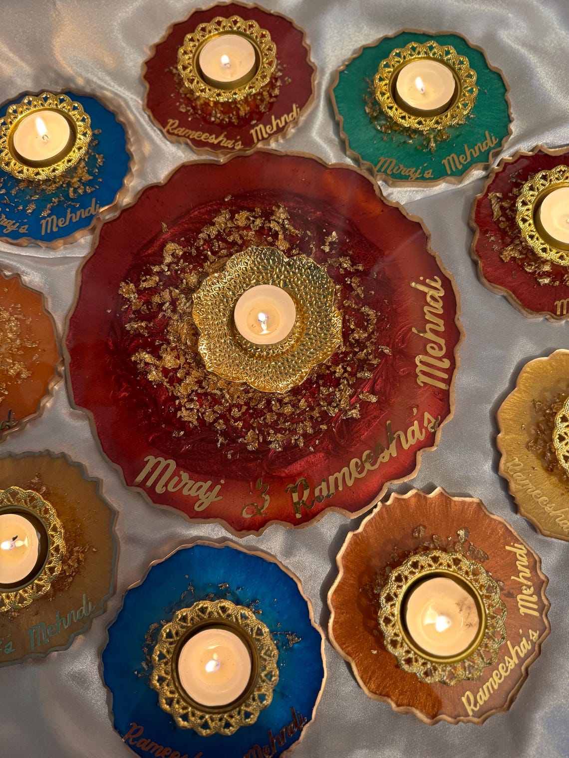 Resin Mehndi Plates, Resin Plates, Resinmehndi Tray, Mehndi Coasters ...