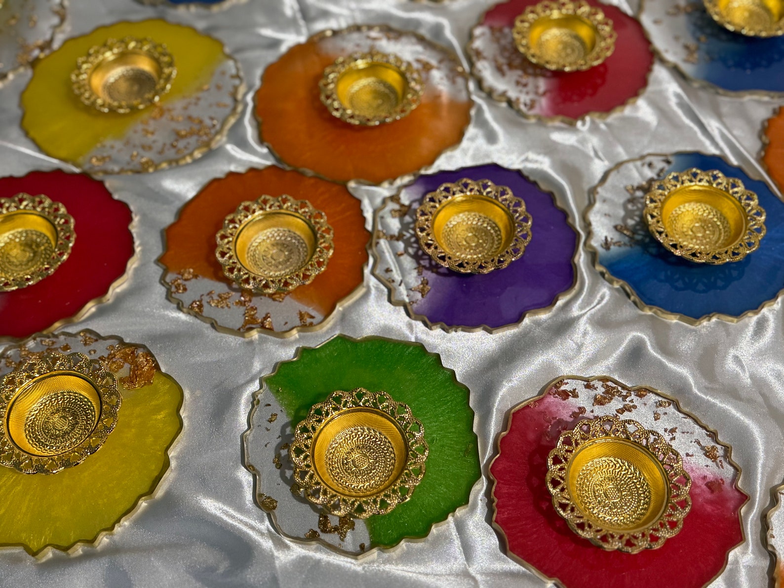 Resin Mehndi Plates, Resin Plates, Resinmehndi Tray, Mehndi Coasters ...