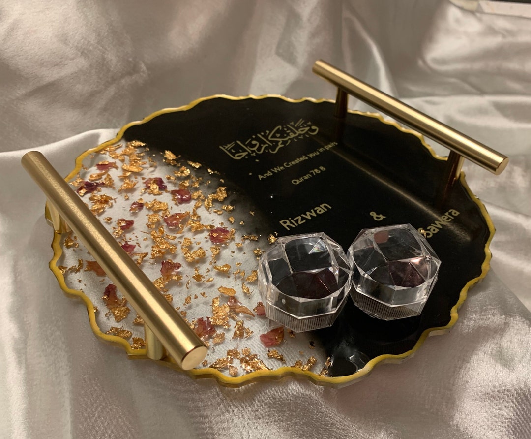 Resin Engagement/ Nikkah Ring Tray, Ring Tray, Wedding Ring Tray ...