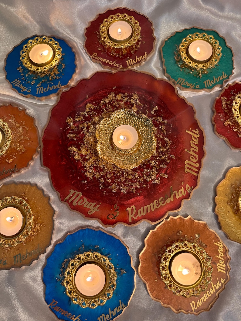 Resin Mehndi Plates, Resin Plates, Resinmehndi Tray, Mehndi Coasters ...