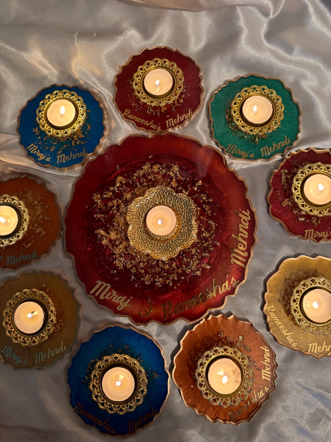 Resin Mehndi Plates, Resin Plates, Resinmehndi Tray, Mehndi Coasters ...