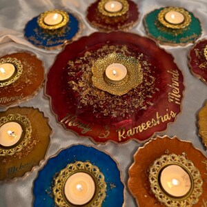 Resin Mehndi Plates, Resin Plates, Resinmehndi Tray, Mehndi Coasters ...