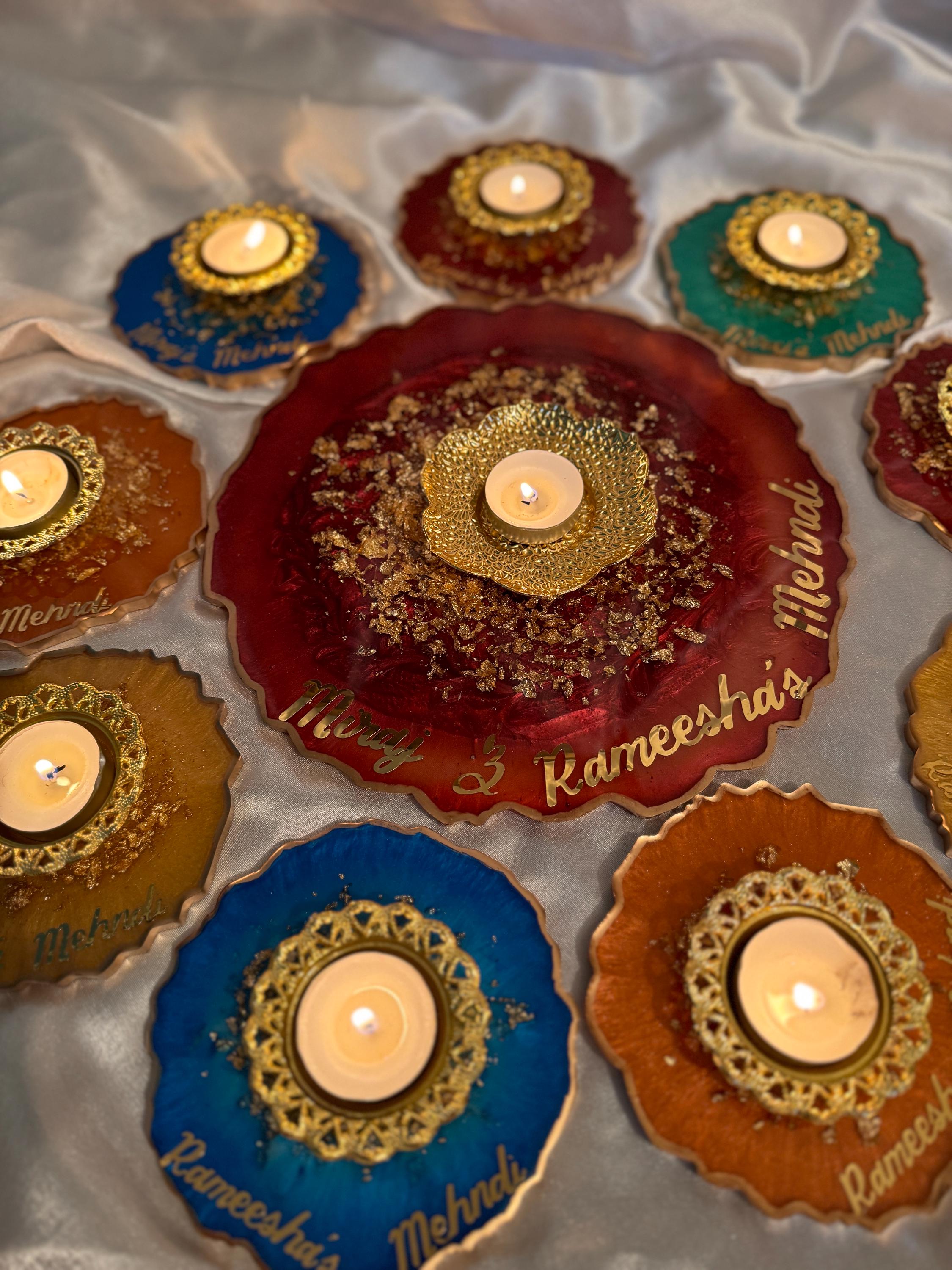 Resin Mehndi Plates, Resin Plates, Resinmehndi Tray, Mehndi Coasters ...